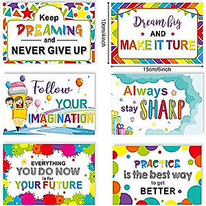 60 Pieces Motivational Teacher Postcards, Thinking of You Encouragement Inspirational Quote Cards for Students, Back to School Note Card, 6 Designs