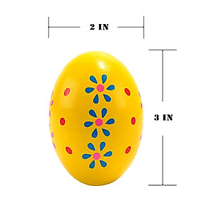 Easter Wooden Egg Shakers Maracas for Party Favors, Classroom Prize Supplies and Percussion Musical Instrument(9 PCS)