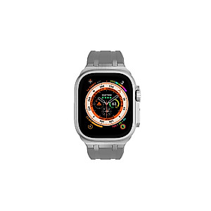 Sport Liquid Silicone Rubber Band with Stainless Steel Adapter for Apple Watch Ultra 49mm 45mm 44mm 42mm for Men, Durable Replacement Strap for iWatch Ultra, AP Rubber Watch Band for Watch Ultra 2 SE 9 8 7 6 5 4 3 2 1