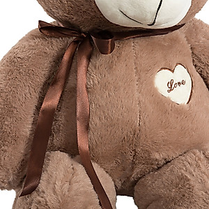 iBonny Teddy Bear Stuffed Animals Super Soft and Sweet Love Plush Bear Toy 32" Chocolate