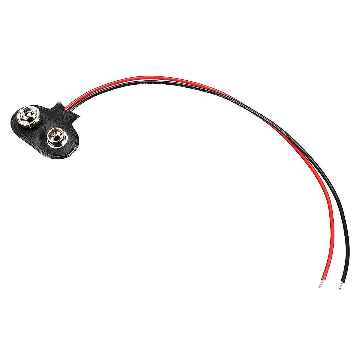 uxcell 3pcs DC 9V Battery Clip T-Type Buckle Connector Faux Leather Housing Lead Wire 12cm Long