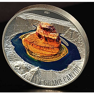 2021 DE 7 Natural Wonders PowerCoin Grand Canyon 3 Oz Silver Coin 20$ Palau 2021 Proof