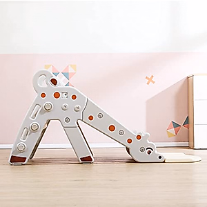 MERIT Play 3 in 1 Toddler Slide Exciting Slide for Energetic Toddlers Age 1-3 Safe and Fun Slip and Slide Indoor Toddler Playground Adorable Giraffe Design Loved by Boys and Girls (Gray)