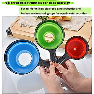 Canning Funnels for Kitchen Use,Food Grade Silicone Collapsible Kitchen Funnel Set of 3,Large Wide Mouth Funnel for Mason Jars,Jam and Spice,Small Funnel for Filling Bottles and Powder