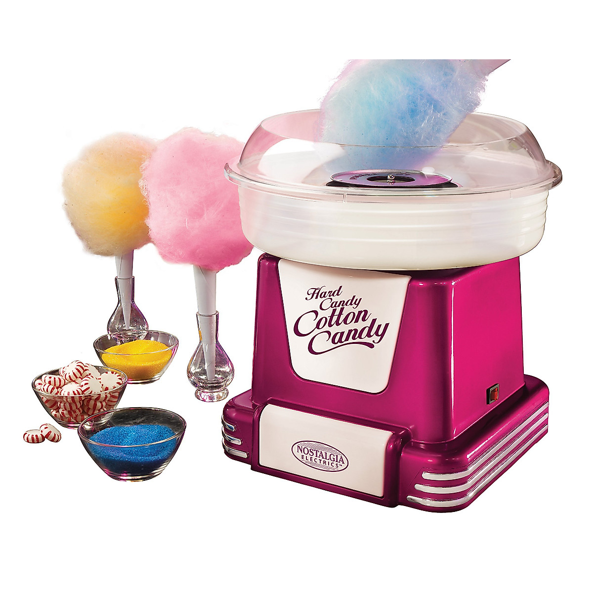 Nostalgia Electrics PCM805RASP Hard & Sugar-Free Candy Cotton Candy Maker, Red