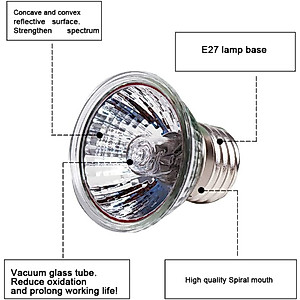 MD Lighting 4-Pack Reptile Heat Lamp Bulb, E26/E27 75 Watt Reptile Heat Bulb Full Spectrum Sun Light Lamp for Bearde Dragon, Lizard, Turtle, Gecko & More