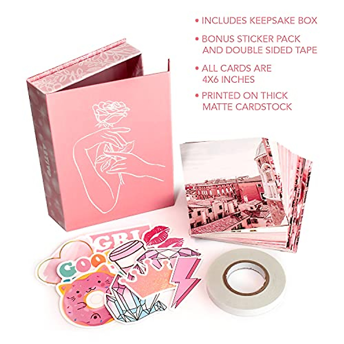 Artivo Pink Wall Collage Kit Aesthetic Pictures 50 Set 4x6, Light Pastel Pink Wall Decor for Teen Girls and Kids, Cute Bedroom Decor, College Dorm Decor…