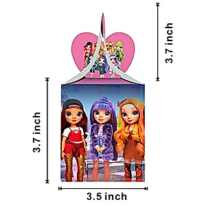 12pcs Rainbow High Dolls Party Gift Boxes Goodie Boxes for Cartoon Theme Birthday Party Supplies, Decorations Boxes Candy Boxes