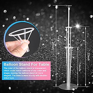 Balloon Stand Kit for Table, 4 Sets Balloon Sticks Holder with Base for Baby Shower Graduation Birthday Wedding Anniversary Festival Party Balloon Centerpieces for Tables Decorations