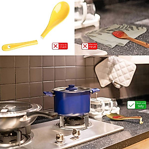 Pretty Jolly Stainless Steel Gold Spoon Rest for Kitchen Counter Cooking Utensil Rest Spoon Ladle Holder for Stove Top Rust Resistant Large Size Spatula Rest Dishwasher Safe 9.61 x 3.74 Inch(1PCS)