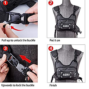 Ekfacmia Chest Bag, Harness Reflective Mens Chest Bag, Water Resistant Chest Pack, Chest Bag for Men