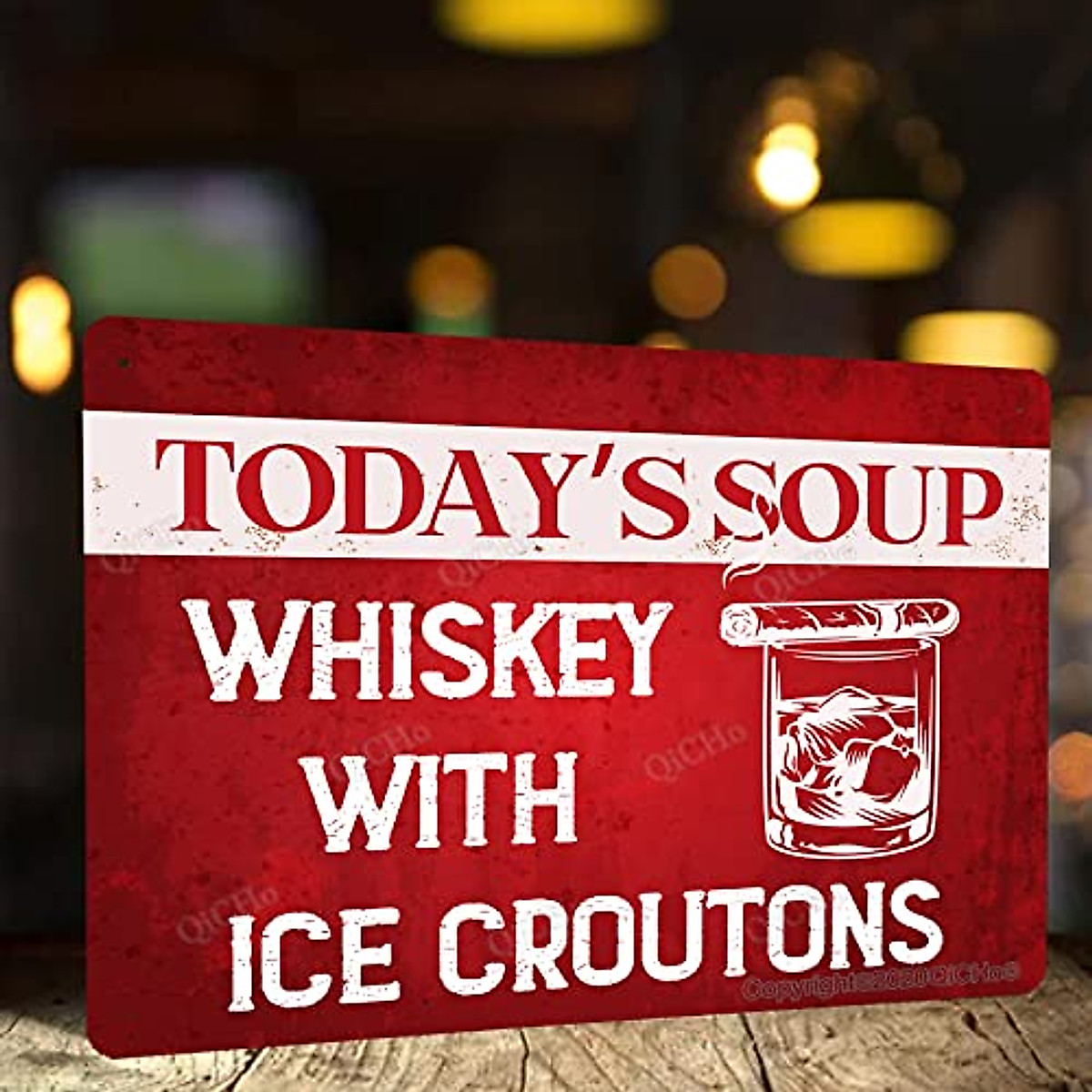 QiCHo Funny Sarcastic Metal Tin Sign Bar Pub Man Cave Wall Decor 8"X12" - Man Cave, Kitchen, Bar & Restaurant Humor Sign (Red)