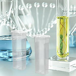 Baluue 20pcs Polypropylene Slide Mailer, 87mm x 27mm End Opening Plastic Slide Mailer with Flip Top Lid for 5 Slides for Microscope Slide Holder