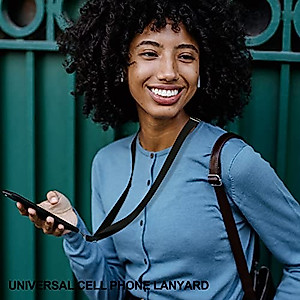 BFSD·DM Phone Lanyard,Cell Phone Lanyards for Around The Neck,Adjustable Nylon Phone Strap Crossbody Compatible with Most Smartphones with Full Coverage Case(Black)