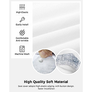 Christmas Ball Office Chair Cover Stretchable Computer Chair Seat Cover Backrest Slipcovers, Stretchable Rotating Desk Chair Seat Cushion Split Protectors Winter Snowy Pine Tree Leaves Farmhouse