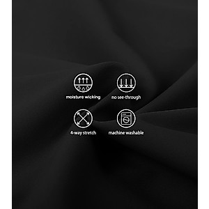 ChinFun Tennis Golf Dresses for Women, Tennis Golf Dress with Shorts Underneath and 4 Pockets UPF 50+ Cap Sleeve Workout Athletic Exercise Dress Black M