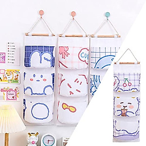 Leefasy Stylish 3 Wall Door Hanging Storage Bag Organizer Waterproof Closet Pouch for Small Accessory Toys Decor,