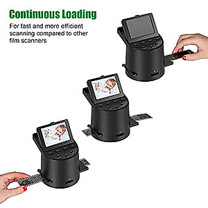 Wireless Digital Film and Slide Scanner with 22MP, Converts 35mm, 126, 110, Super 8 Films Slides, Negatives to JPEG, Tilt-Up 3.5 Large LCD, Transfer Pictures to Phones Via WiFi Connection, MAC PC