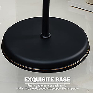 GyroVu Floor Lamp, Standing Lamp, Torchiere Floor Lamp with 8W Main Light & 6W Adjustable Reading Lamp, 2700K Eye-Caring Warm Lamps, 72" Floor Lamps for Living Room, LED Bulbs Included(Black)