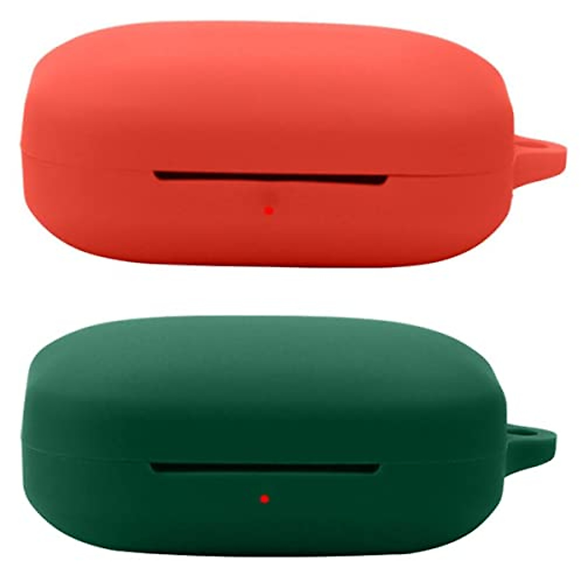 2 Pack DAYJOY Soft Silicone Protective Case Compatible with OnePlus Buds Pro 2(2023) Earbuds, Protective Skin Sleeve with Key Chain (red+Green)