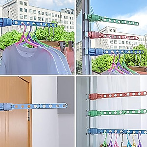 Zoofen 2-Pack Folding Clothes Drying Rack Plastic Portable Clothes Hanger Rack with 8 Holes for Travel/Hotel Apartment/Student Apartment(Green)