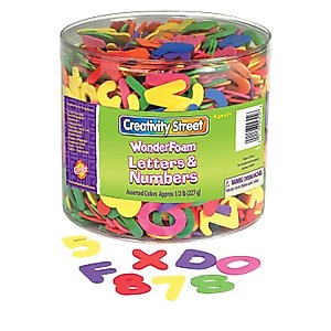 Chenille Kraft CK-4304 Wonder Foam Letters and Numbers, 6" Height, 6.9" Wide, 6.9" Length, 1/2 lb. (1500 count)