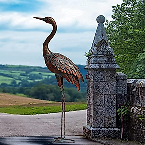 chisheen Outdoor Garden Crane Statues and Sculptures Metal Yard Art Statue for Garden Decoration Large Size