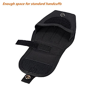 TACNEX Handcuff Case w/Belt MOLLE Strap Clip Cuff Pouch fits Standard Chained/Hinged Handcuffs Nylon Holster Holder Police Law Enforcement Security Corrections Officer Top Flap w/Snap