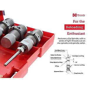 Hornady Custom Grade New Dimension 3-Die Set, 9mm Luger 9x21(.355) (546515) -Caliber Specific Reloading Equipment for Handloaders with Full Length Sizer Die, Seating Die, Sure-Loc Rings, & Storage Box
