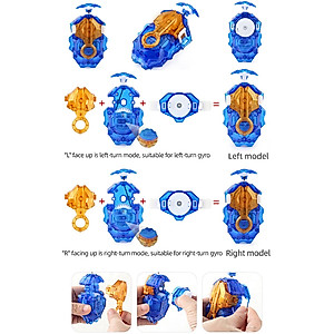 CombatGyro B-184 Launcher Bay Blades Toy Super King Booster B-174 Helios Volcano Starter Set LR Launcher Grip Metal Fusion God Bey Battling Tops Burst Gaming Toy Gift for Boys Age 4-7 8-12+