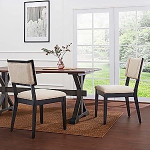 Modway Esquire Upholstered Fabric Dining Side Chairs in Beige-Set of 2