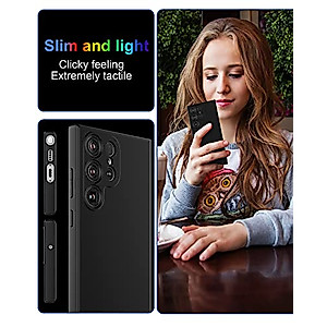 Foluu Silicone Case for Samsung Galaxy S23 Ultra, Liquid Gel Rubber Bumper Case with Soft Microfiber Lining Cushion Slim Hard Shell Shockproof Protective Cover for Galaxy S23 Ultra 5G 2023 (Black)