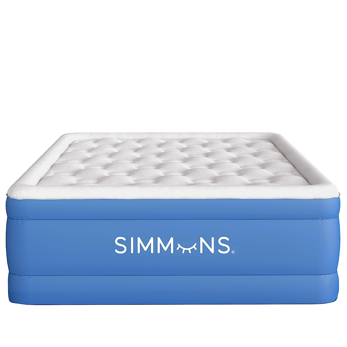 Simmons Rest Aire Mattress Air Bed with Side Built-in Pump and Soft Velveteen Topper, 17" Queen