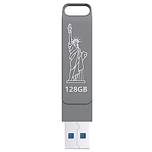 Foothers 128GB USB Flash Drive Thumb Drive USB 2.0 Memory Stick USB Drive with Keychain 128GB-LSC1