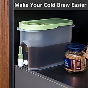 PARBEE 1 Gallon Cold Brew Coffee Maker, Iced Coffee Maker with Ultra Fine Stainless Steel Mesh Filter and Spigot, Cold Brew Pitcher & Tea Infuser, Lemonade Drink Dispenser with Infuser