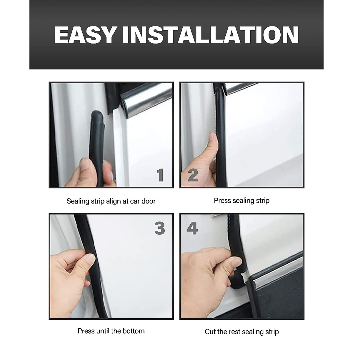 ESEWALAS 10FT/20FT Universal Automotive Door Seal Strip,U-Shape Car Door Rubber Seal Strip Trim Seal with Side Bulb,Self-Adhesive Car Weather Stripping Seal Strip,Home Applications (20Ft)