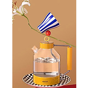 ASCOT Electric Kettle, Glass Electric Tea Kettle Gifts for Men/Women/Family 1.6L 1500W Borosilicate Glass Tea Heater, with Auto Shut-Off and Boil-Dry Protection （Yellow)