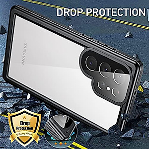 Joytra for Samsung Galaxy S23 Ultra Case Waterproof, Built in Screen Protector, Heavy Duty Military Grade Drop Protection, Full Body Clear Cover with Shockproof Case for Galaxy S23 Ultra 5G 6.8’’