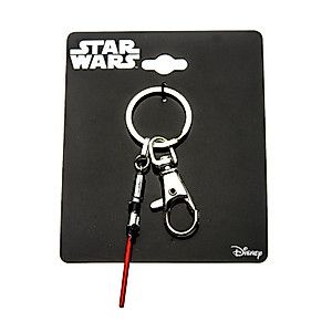 Star Wars Jewelry Unisex Adult Darth Vader Lightsaber Steel Key Chain, Silver/Red, One Size