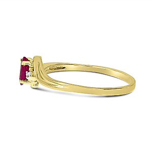 Direct-Jewelry 10k Yellow Gold Oval Ruby And Diamond Ring (Size 7)