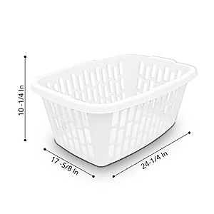 SEDLAV Rectangular Laundry Basket, 1.5 Bushel capacity, Laundry Hamper. Ideal For: Laundry Room Organization, Hampers For Laundry, Room Organization, Clothes Hamper, Laundry Basket Plastic (White)