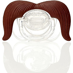 Hipsterkid Mustachifier Pacifier 0-6 Months | BPA-Free, Orthodontic Silicone Nipple | Cute, Funny, Mustache Binkies | Gift for Babies, Newborns, Infants, Toddlers (Gentleman)