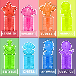 Under the Sea Party Favor, 32 Pack Mini Bubble Wand for Kids Toddler with Display Box, Mermaid Birthday Party Supplies, Ocean Goody Bag Filler, Summer Pool Beach Party Decoration Toy, Classroom Prizes
