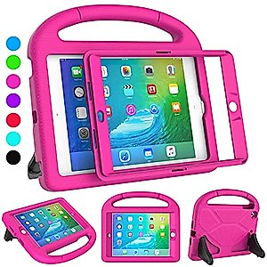 SUPLIK Kids Case for iPad Mini 1/2/3 (7.9"), Built-in Screen Protector Durable Shockproof Protective Cover with Handle Stand for 7.9 inch Apple iPad Mini 1st/2nd/3rd Generation, Pink