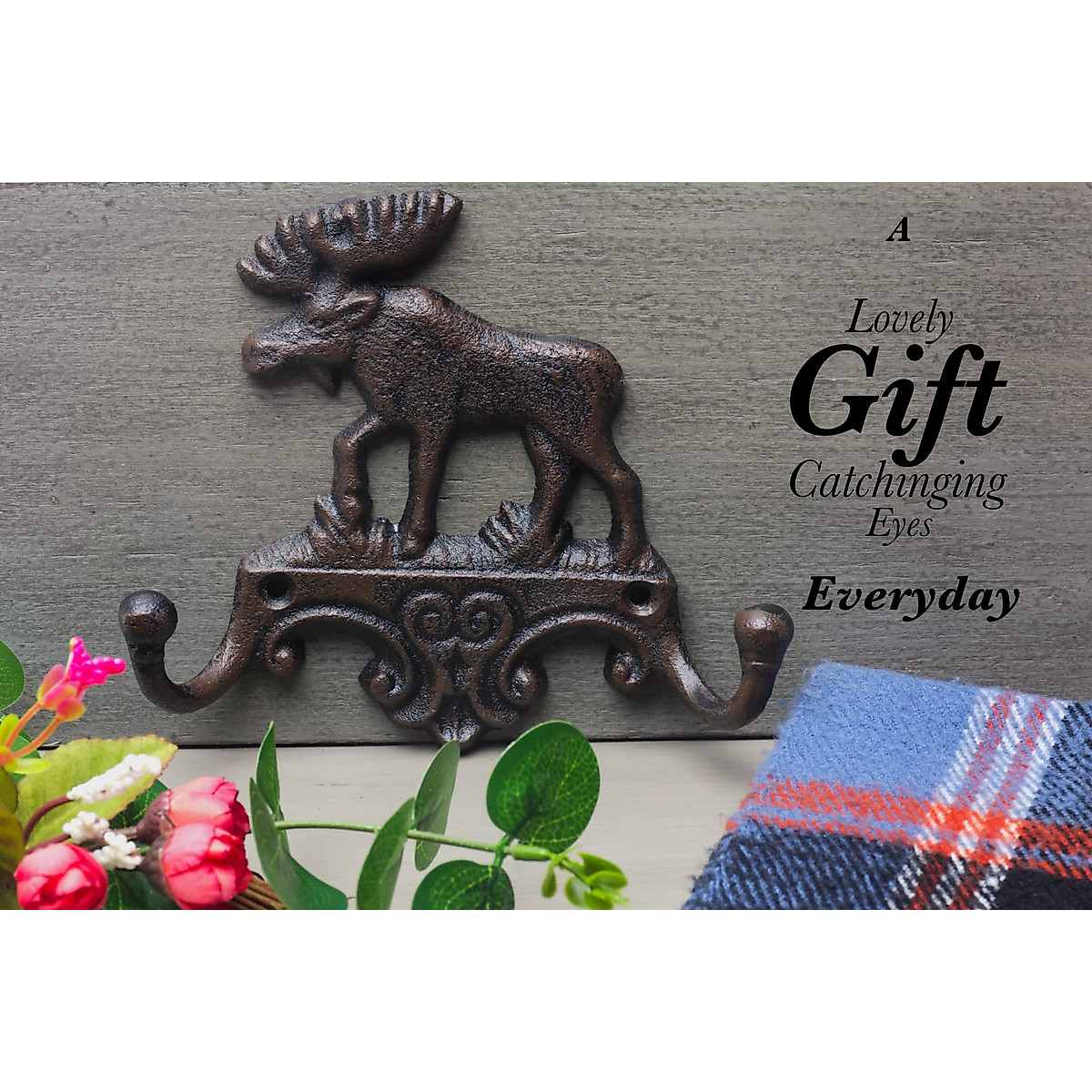 Stelalloy Decorative Wall Hook, Wrought Iron Hooks, Cast Iron Coat Hooks, Deer Antler Décor Wall Hook Animal, Rustic Coat Hooks, Towel Holder, Key Holder Wall, Pool Towel Rack, Patio Décor
