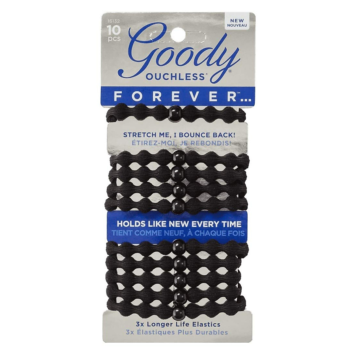 Goody 16132 Women'S Black Forever Elastics 10 Count.