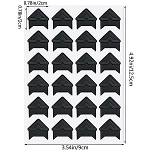 12 Sheets 288 Count Self-Adhesive Photo Corners Stickers, Acid Free Photo Mounting Corners for Scrapbooks, Memory Books, DIY Picture Album, Journal (Black)