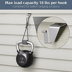 Heavy-Duty Stainless Steel Siding Hooks,20 Pack Vinyl Siding Hooks Hanger,No Hole Siding Hanging Hanger for Hanging on Patio,Vinyl Siding Clips Applicable to Outdoor or Holiday Decoration