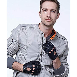Pratt and Hart Silverstone Our Bestselling Men's Leather Driving Gloves Size L Black