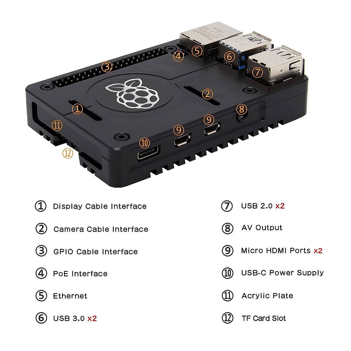Geekworm for Raspberry Pi 4 Case, CNC Ultra-Thin Aluminum Alloy Metal Passive Cooling Case, Raspberry Pi 4 Heatsink Case Compatible with Raspberry Pi 4 Model B Only (N300)